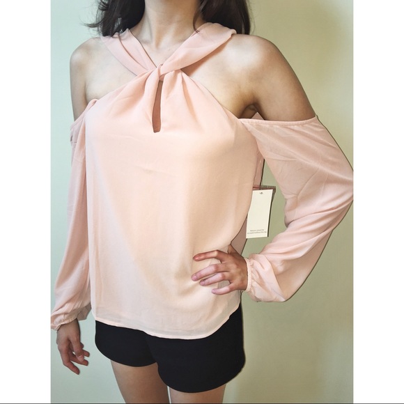 Tobi | Tops | New Tobi Rosepink Chiffon Cold Shoulder Blouse | Poshmark